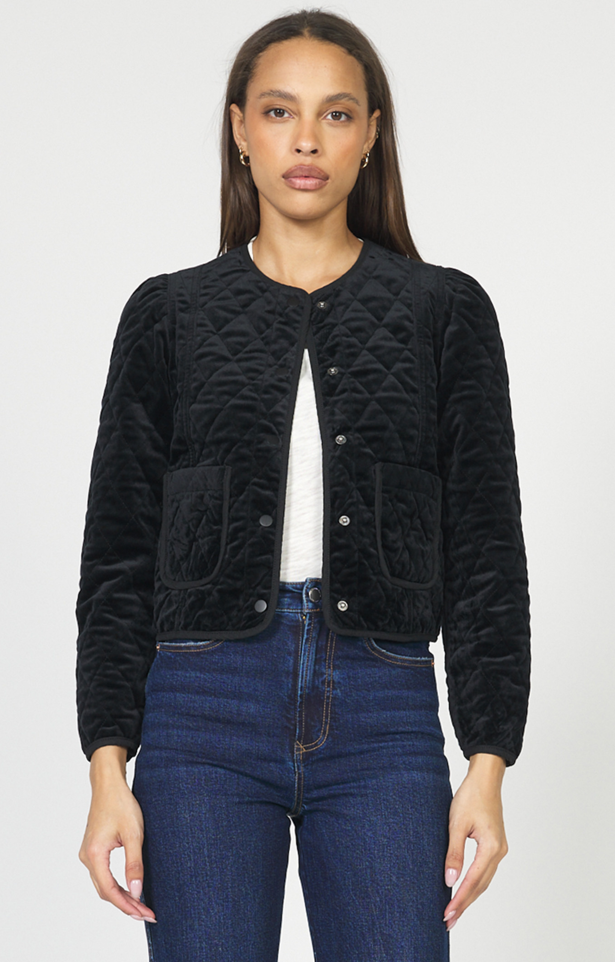 Black Velvet Quilted Jacket – Base Boutique